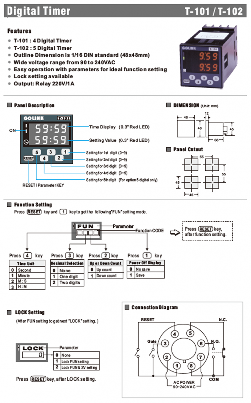 Golink Digital Timer T-101 & T-102 – Global Heating